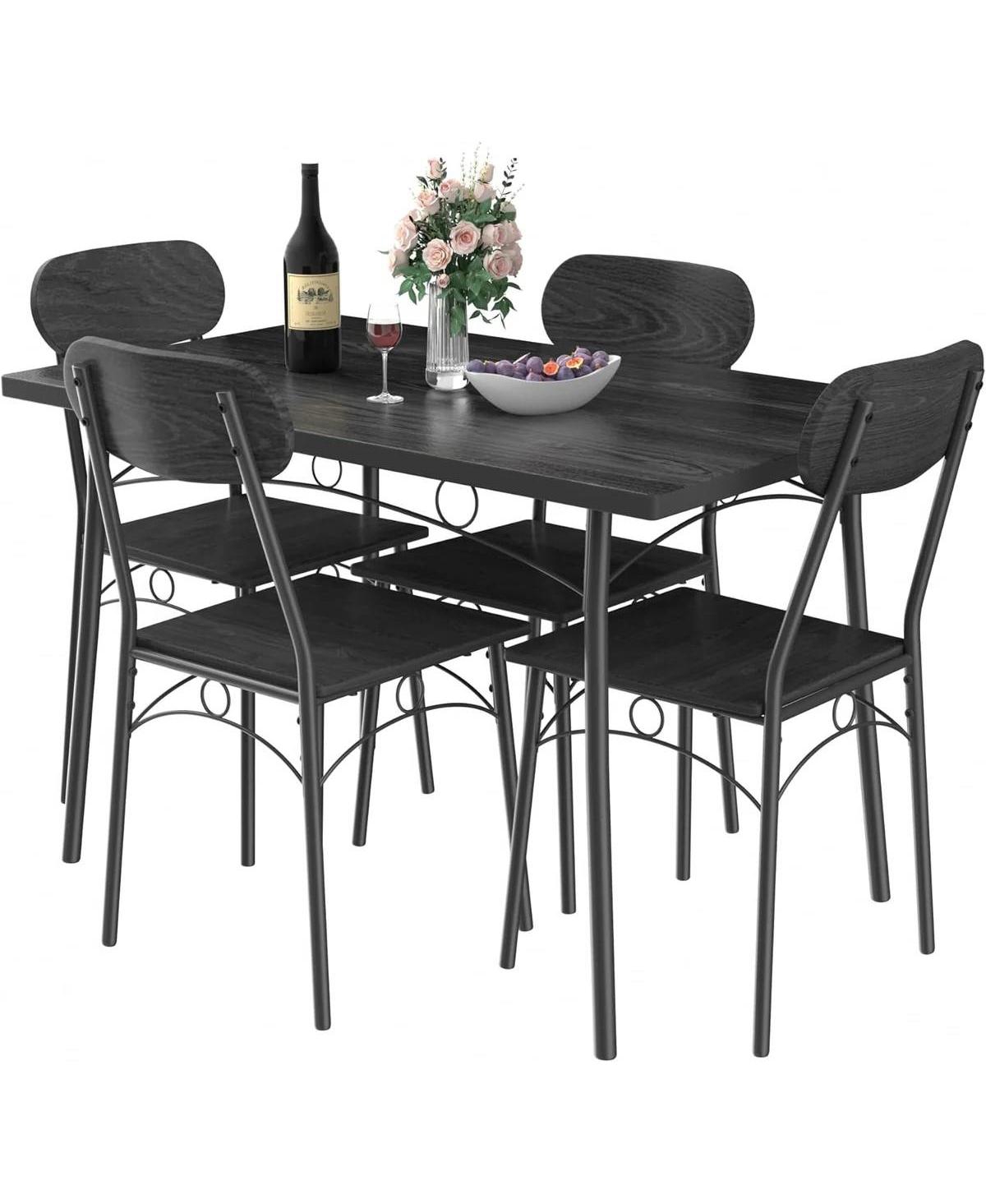 Click here for Slickblue Modern Industrial 5-Piece Dining Set wit... prices