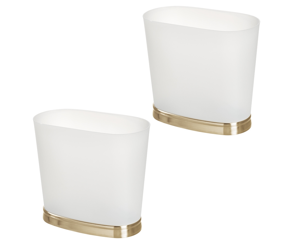 Click here for iDesign Small Oval Bathroom Trash Can  Set of 2  F... prices