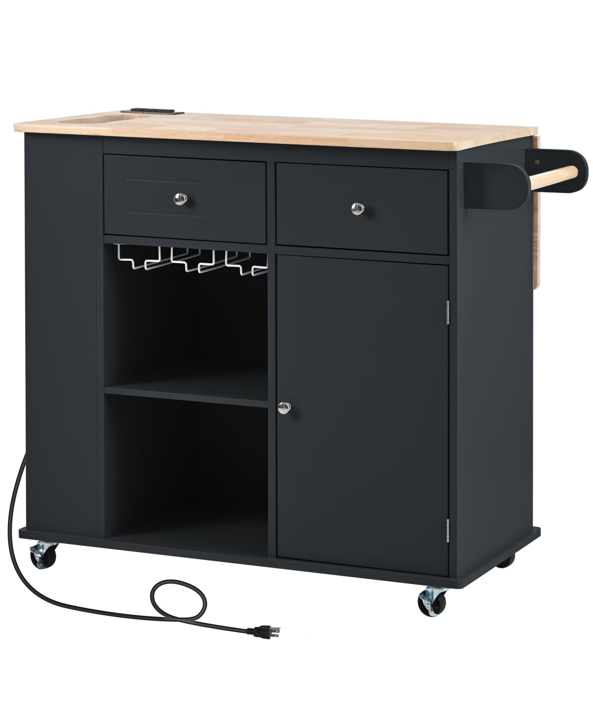 Click here for Casainc Kitchen Island with Drop Leaf  Power Outle... prices