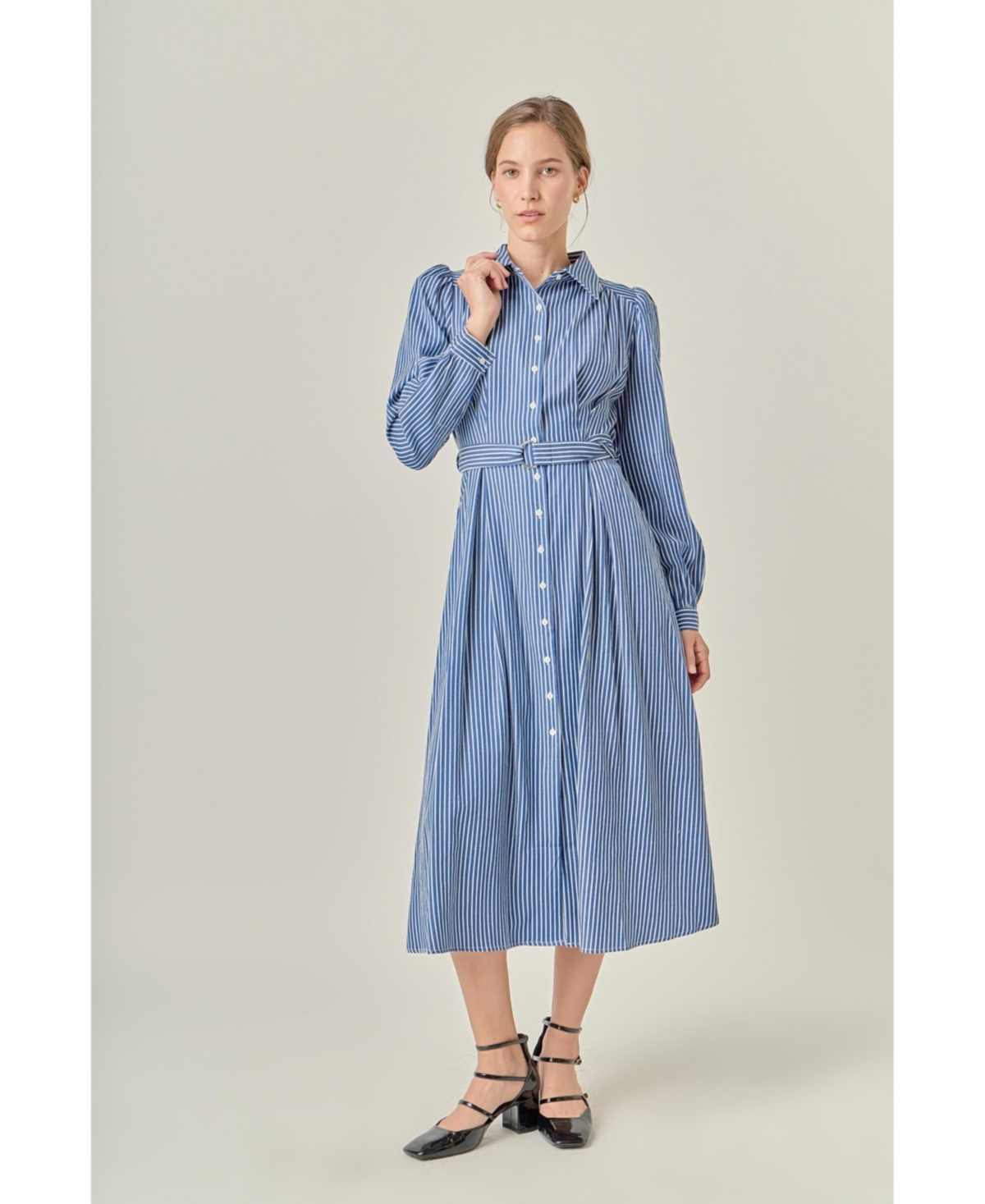 Click here for English Factory Womens Striped Shirt Midi Dress prices