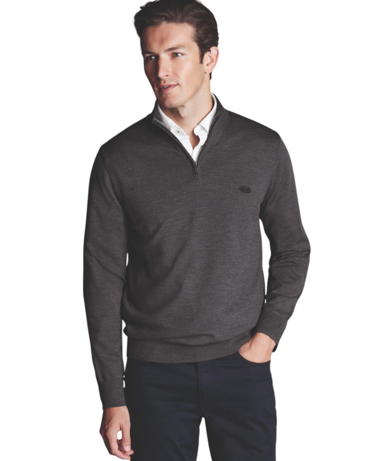 Click here for Charles Tyrwhitt Mens New York Jets Merino Zip Nec... prices