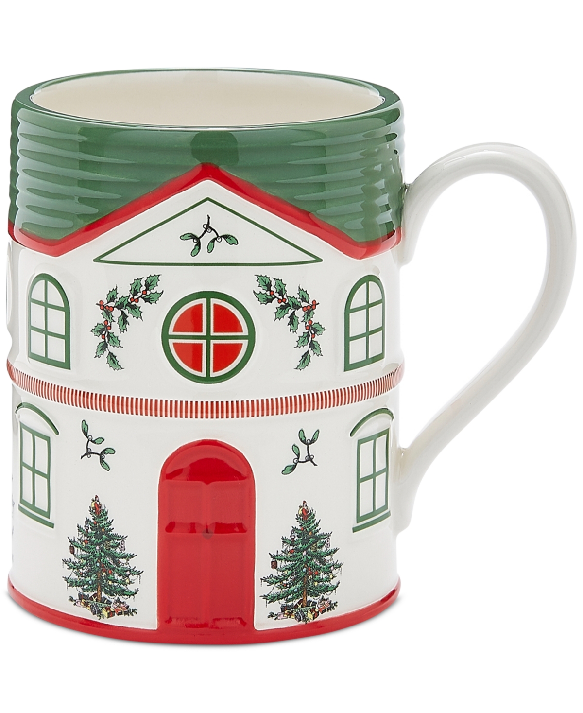 Click here for Spode Christmas Tree Village Mug  Green - Green prices