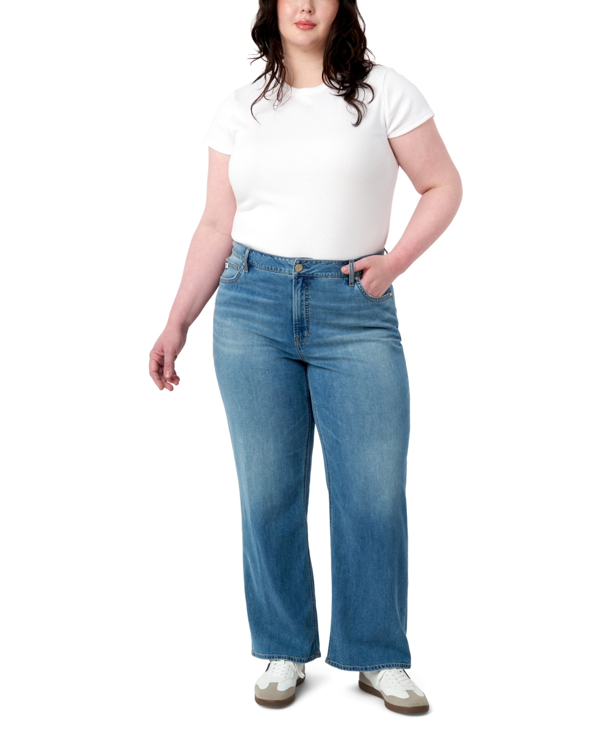 Click here for Seven7 Plus Size Featherweight Wide Leg Jeans - Ve... prices