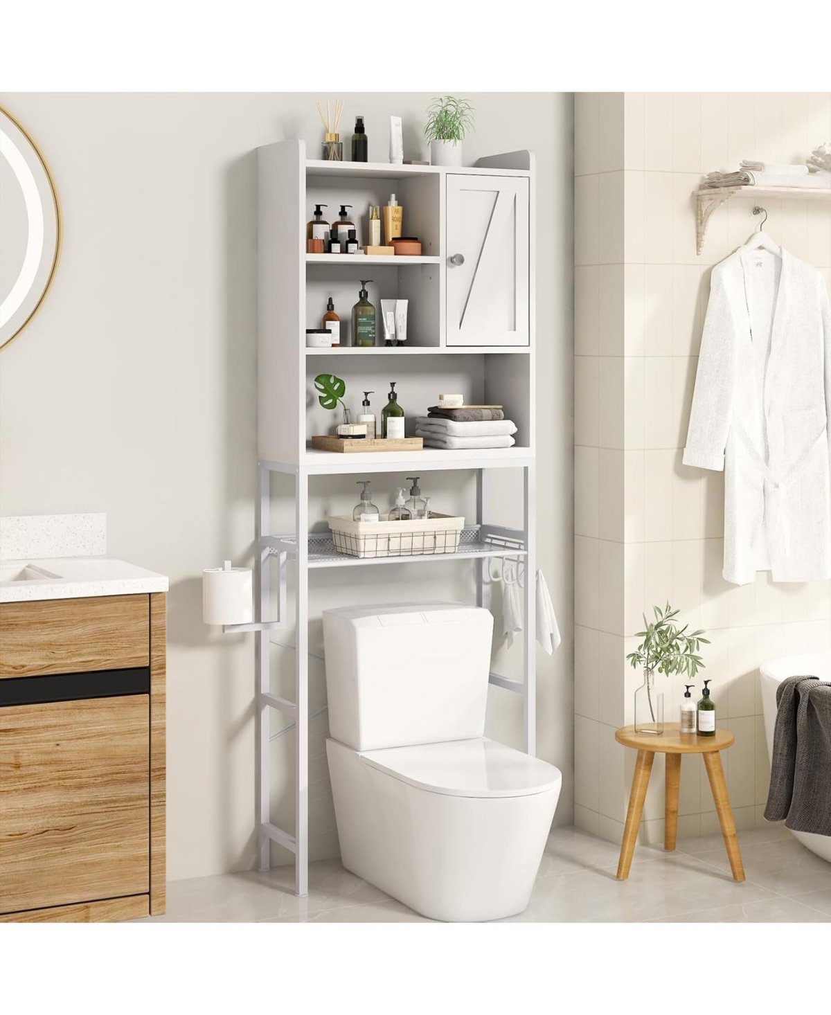 Click here for Vanirror White Over-The-Storage Cabinet  Freestand... prices