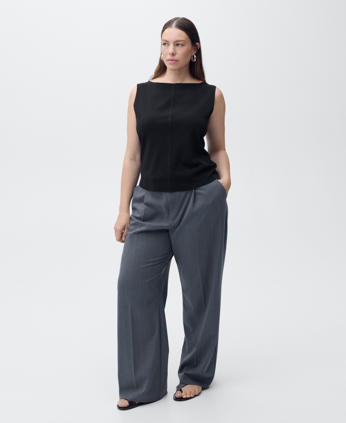Click here for Mango Womens Boat-Neck Knitted Top - Black prices