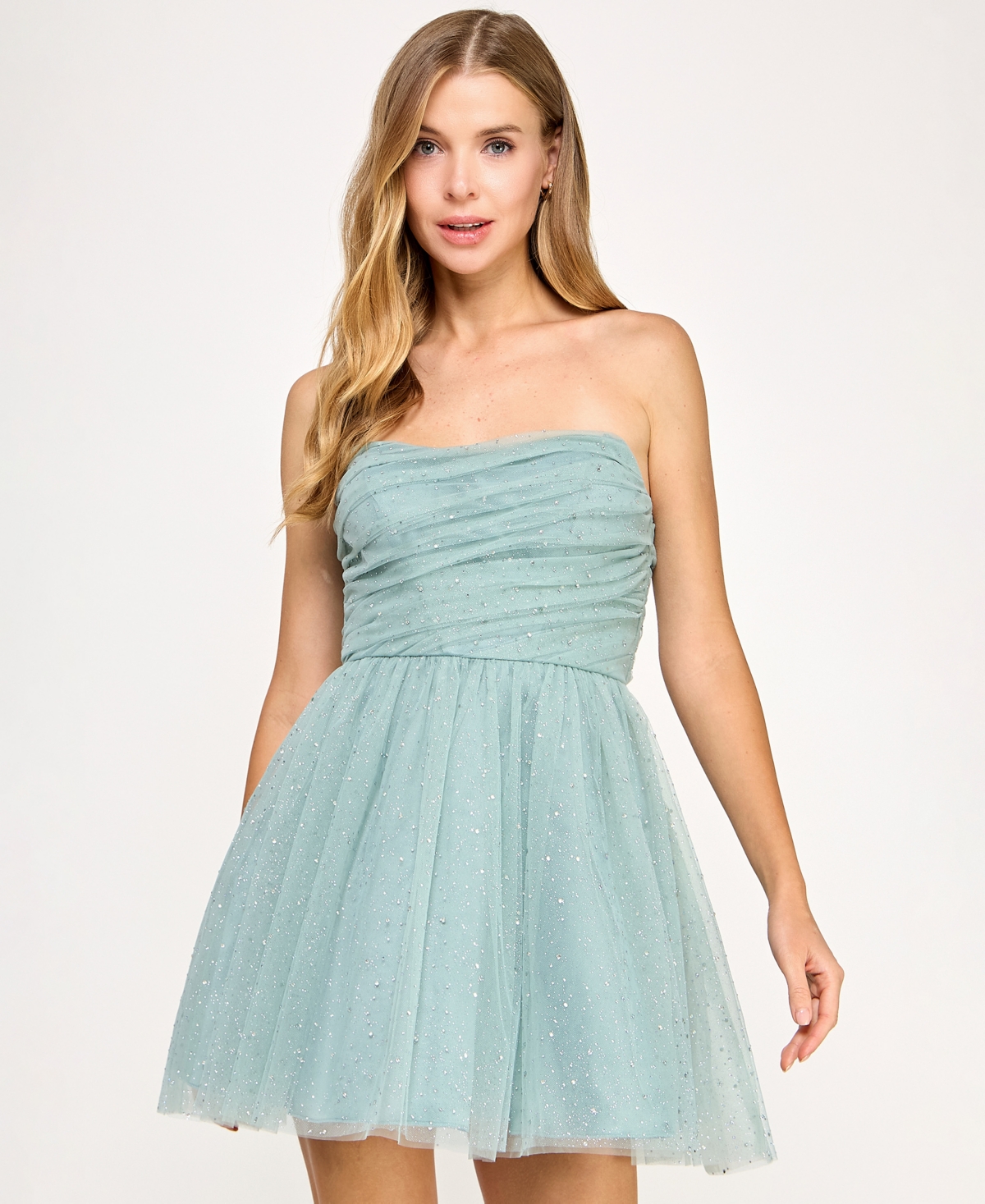 Click here for Seni & Cade Juniors Glitter Pleated Short Dress -... prices