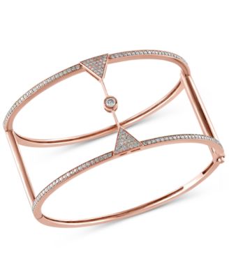 Pave Rose by EFFY® Diamond Bangle (1-1/2 ct. t.w.) in 14k Rose Gold ...
