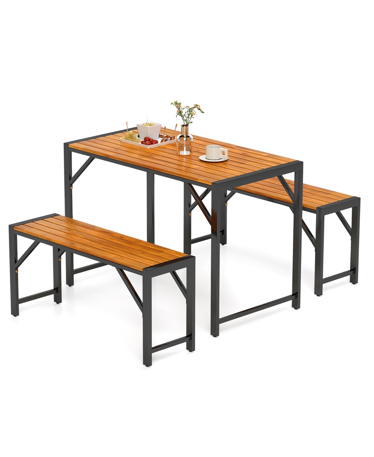 Click here for Gymax 3 Pcs Dining Set for 4 People Outdoor Picnic... prices