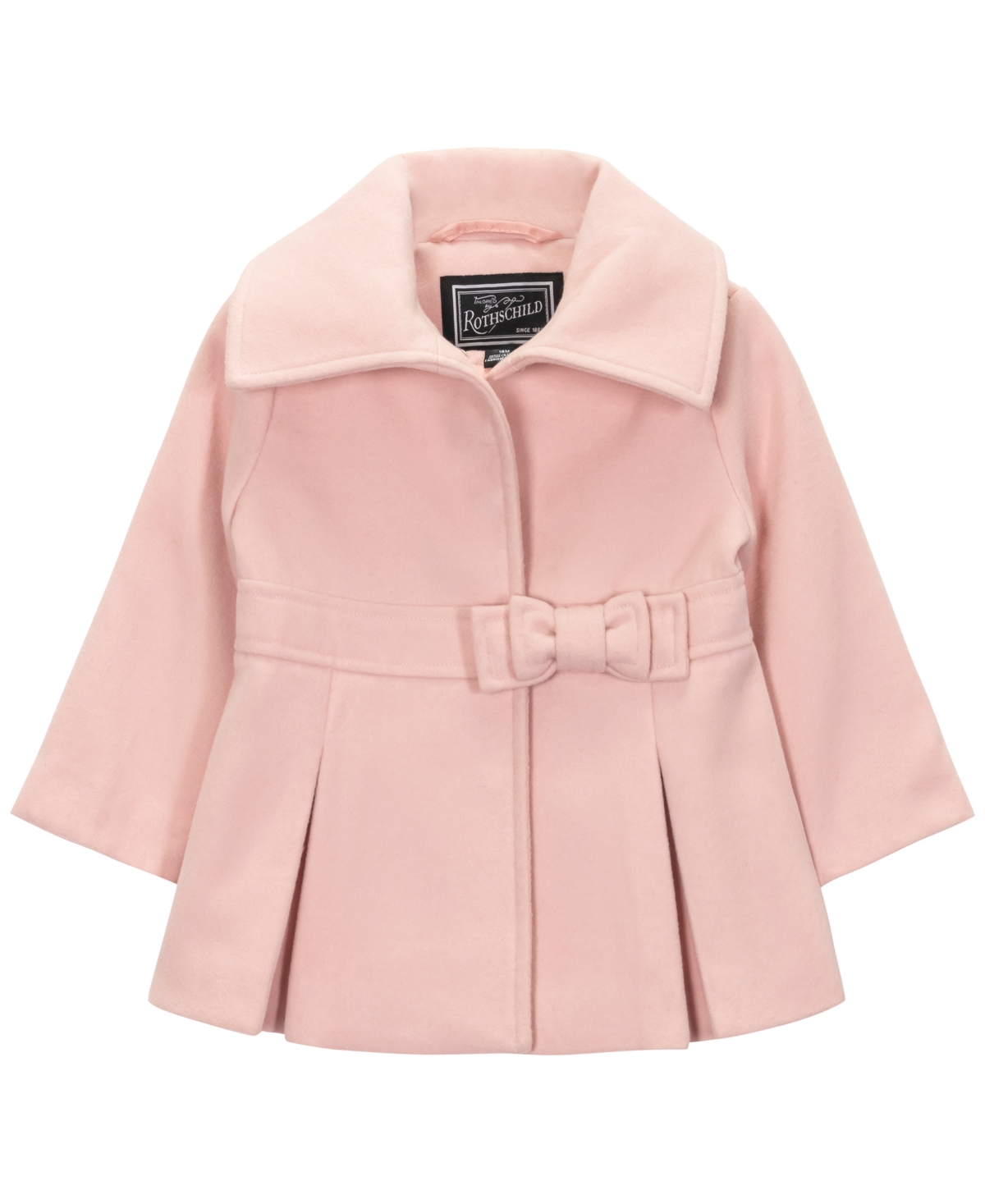 Click here for S Rothschild & Co Baby Girls Waist Bow Coat - Pink prices