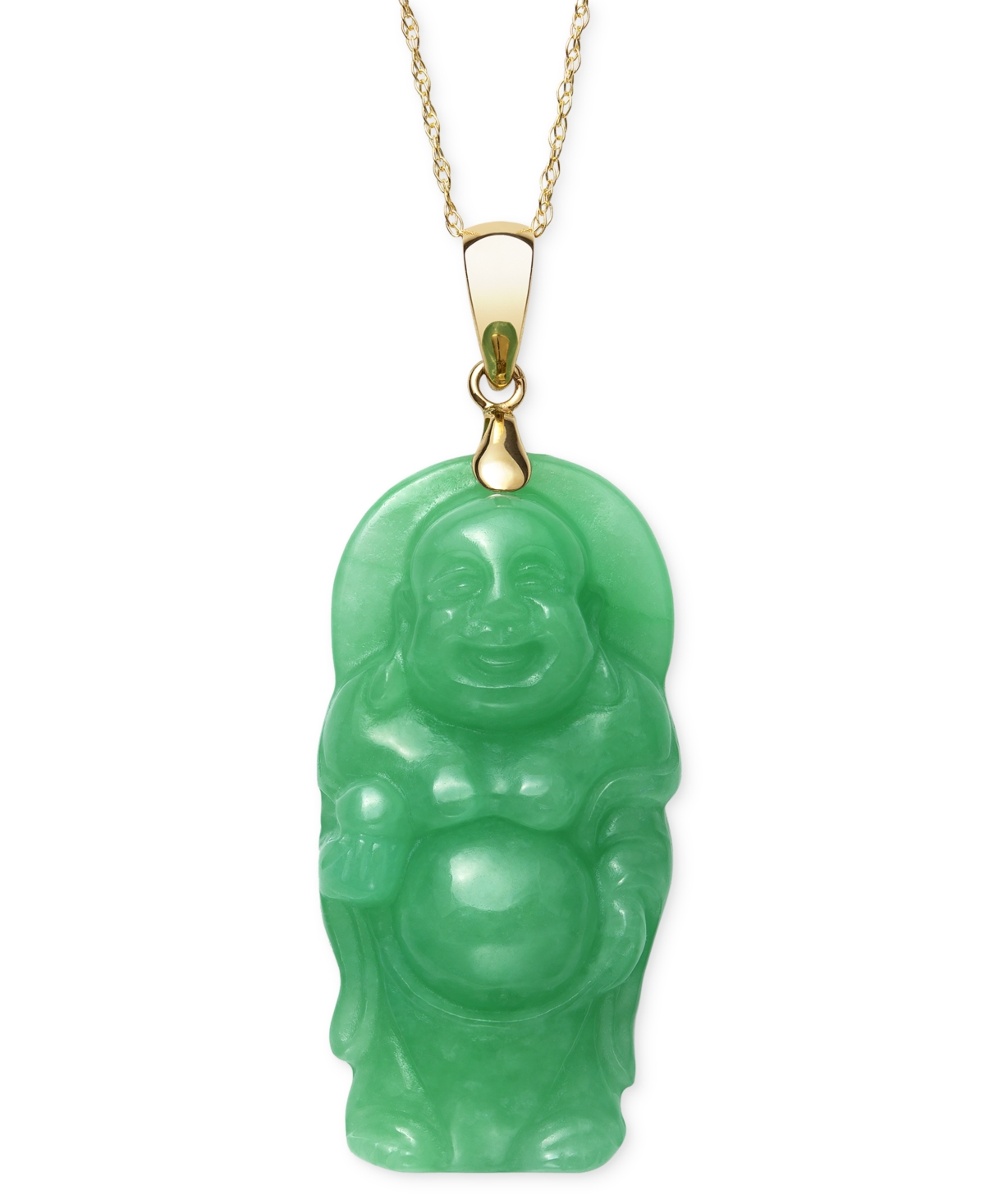 Click here for Dyed Green Jade Carved Buddha 18 Pendant Necklace... prices
