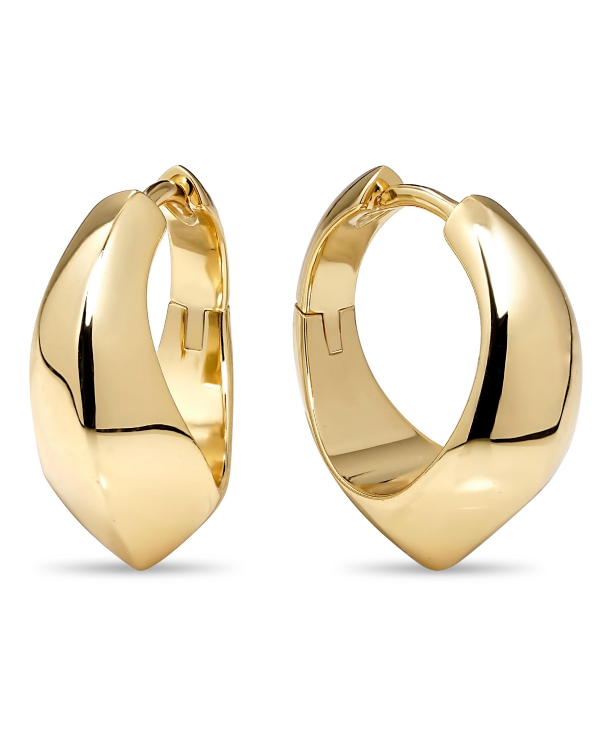 Click here for Devata Beveled Curve Hoop Earrings in Gold Plated... prices
