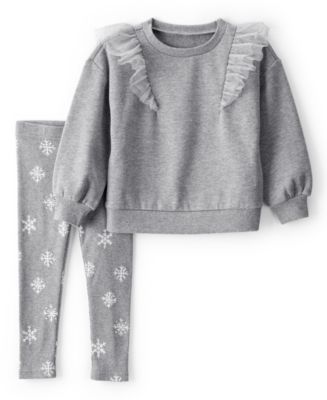 Carter's Toddler Girls' Snowflake Print Long-Sleeve T-Shirt and Pants ...