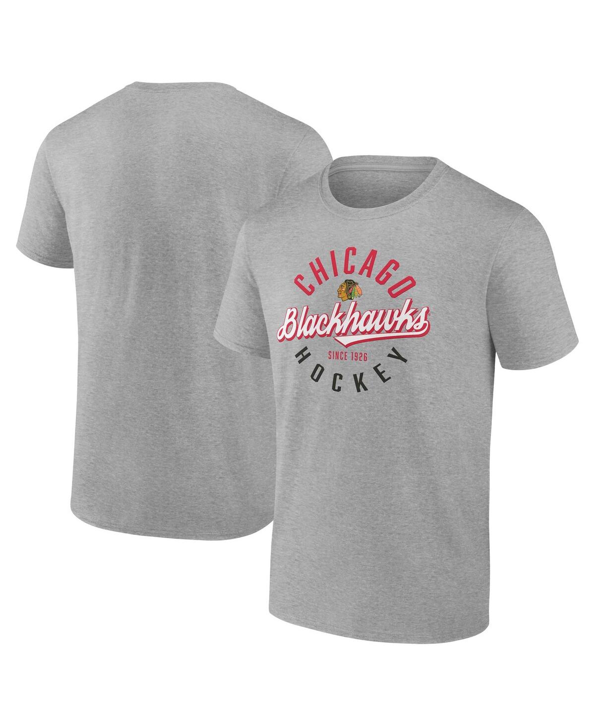 Click here for Fanatics Mens Gray Chicago Blackhawks Emblem T-Shi... prices