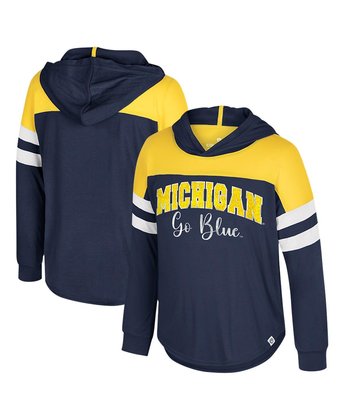 Click here for Colosseum Big Girls Navy Michigan Wolverines Refle... prices