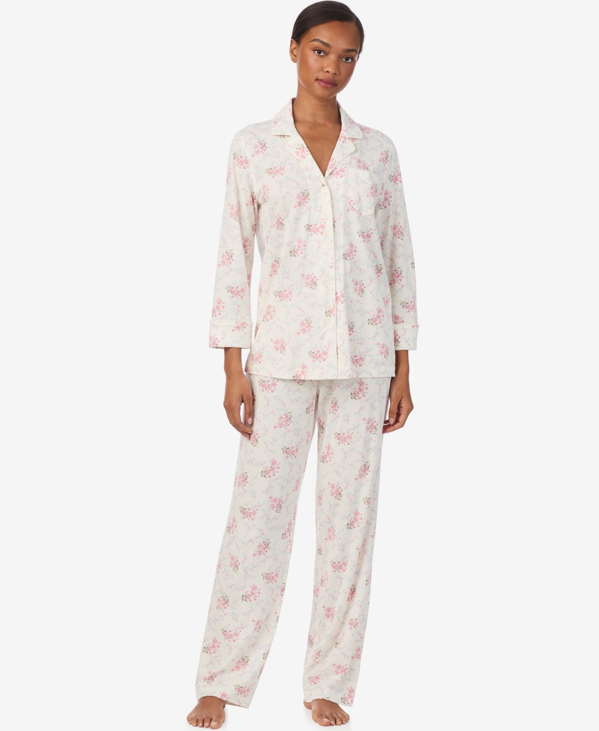 Click here for Lauren Ralph Lauren Womens 3/4-Sleeve Pajama Set -... prices