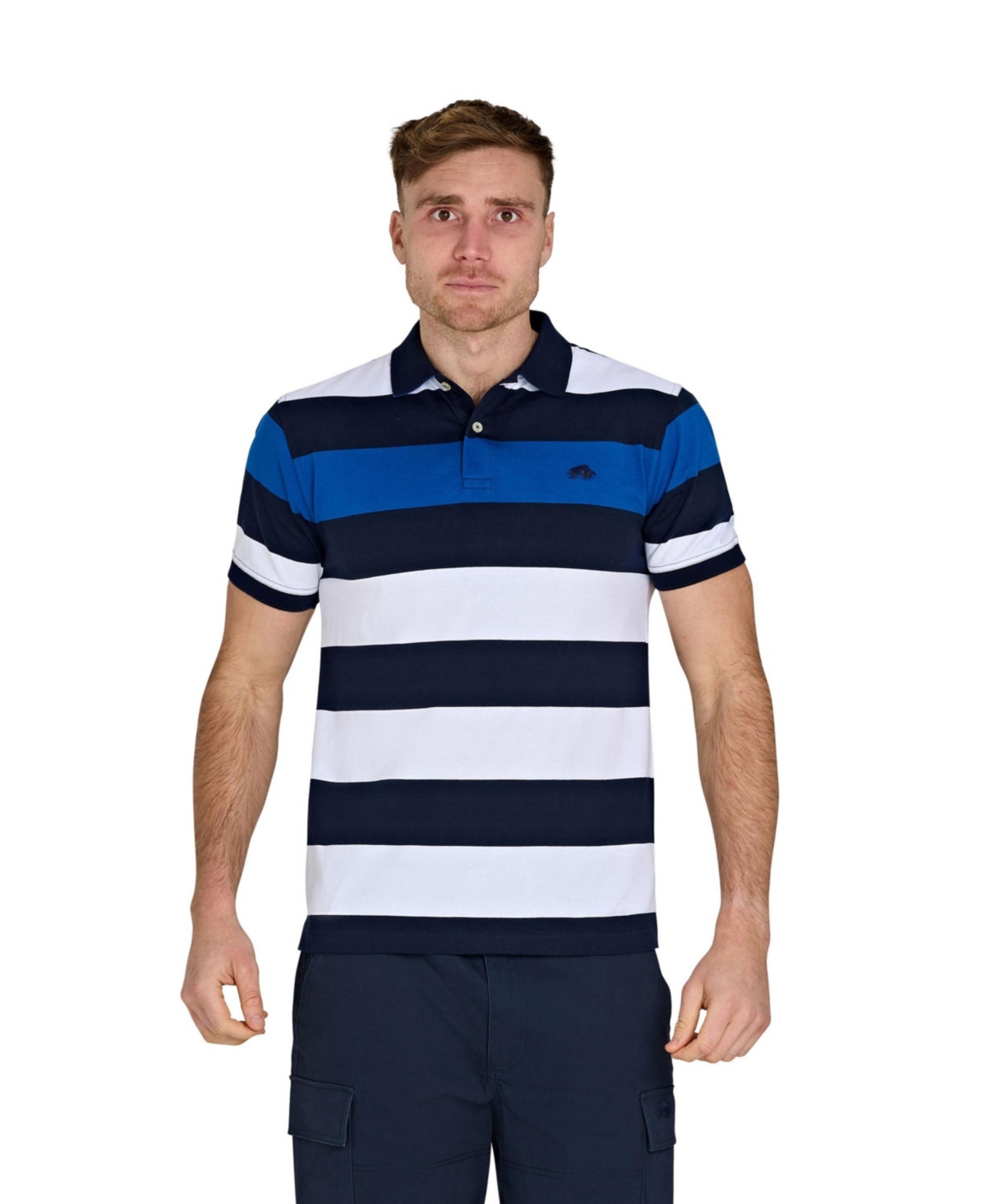 Click here for Raging Bull Mens Jersey Contrast Panel Polo - Navy prices
