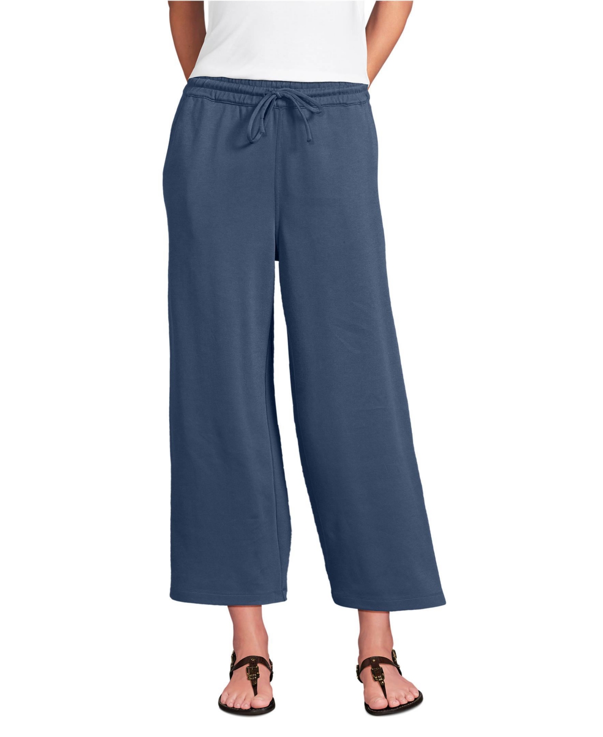 Click here for Lands End Womens Sport Knit Elastic Waist Wide Leg... prices