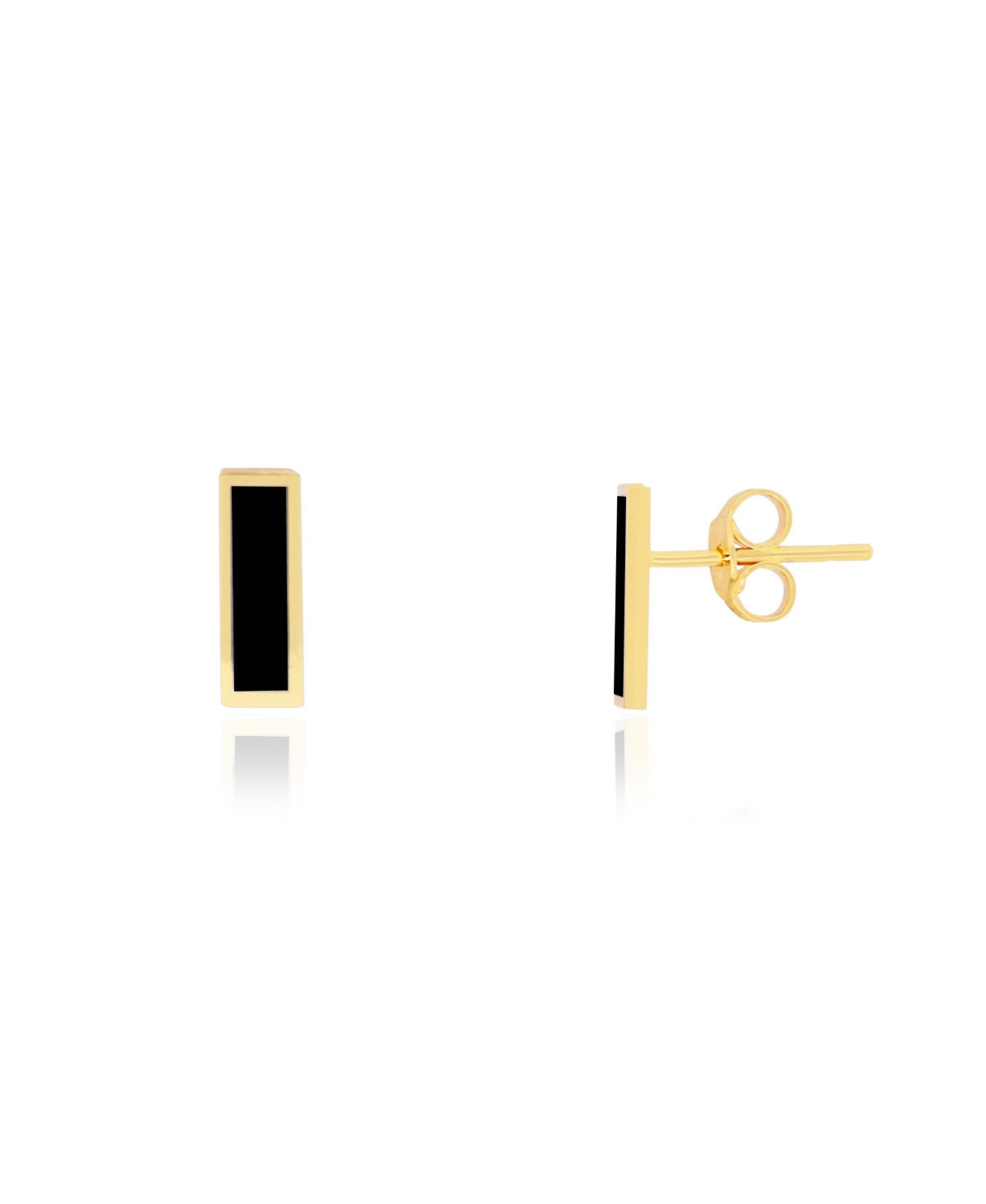 Click here for The Lovery Onyx Bar Stud Earrings 14K Gold - Onyx prices