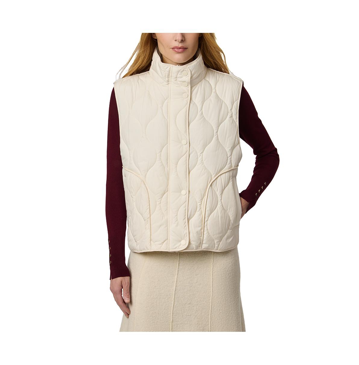Click here for Bernardo Womens Boxy Quilted Vest - Ecru prices