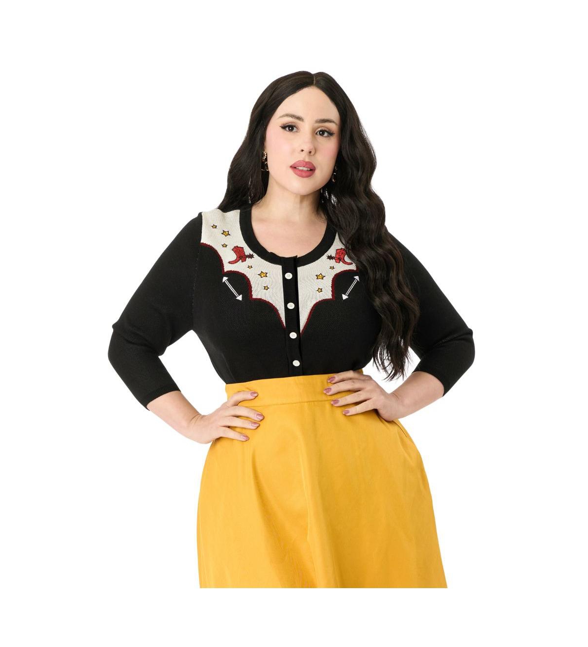 Click here for Unique Vintage Plus Size Embroidered Sweater - Nav... prices