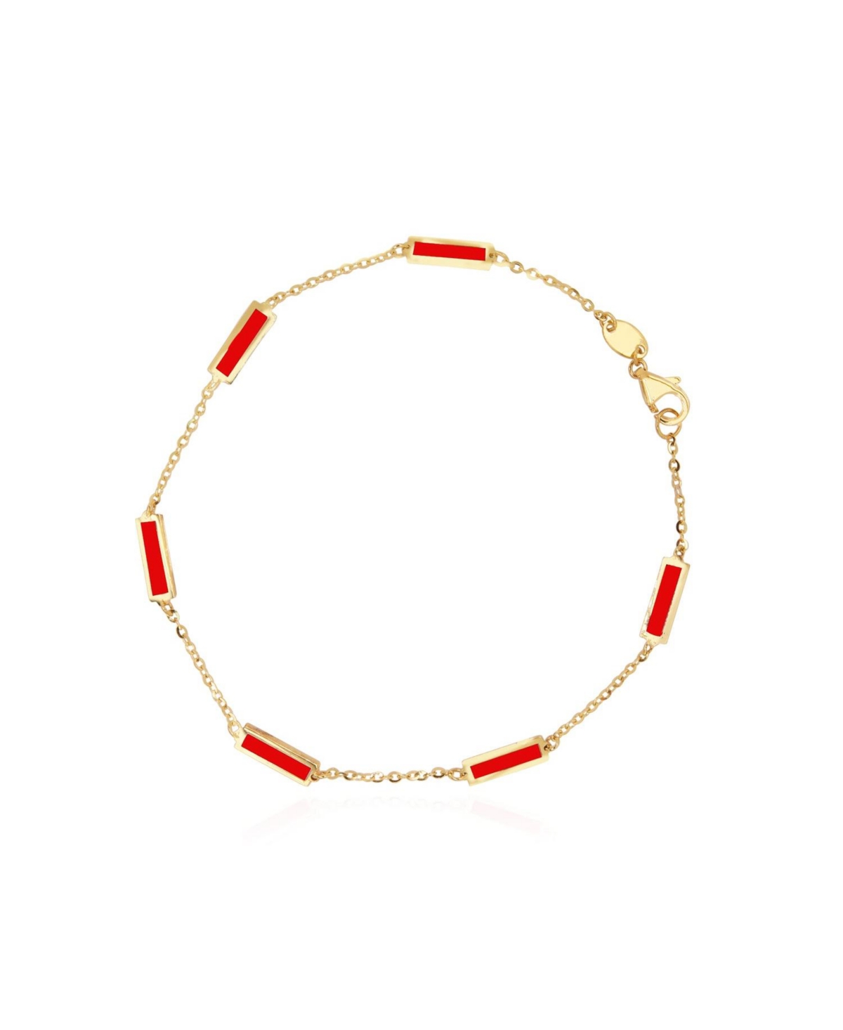 Click here for The Lovery Coral Bar Chain Bracelet 14K Gold - Cor... prices
