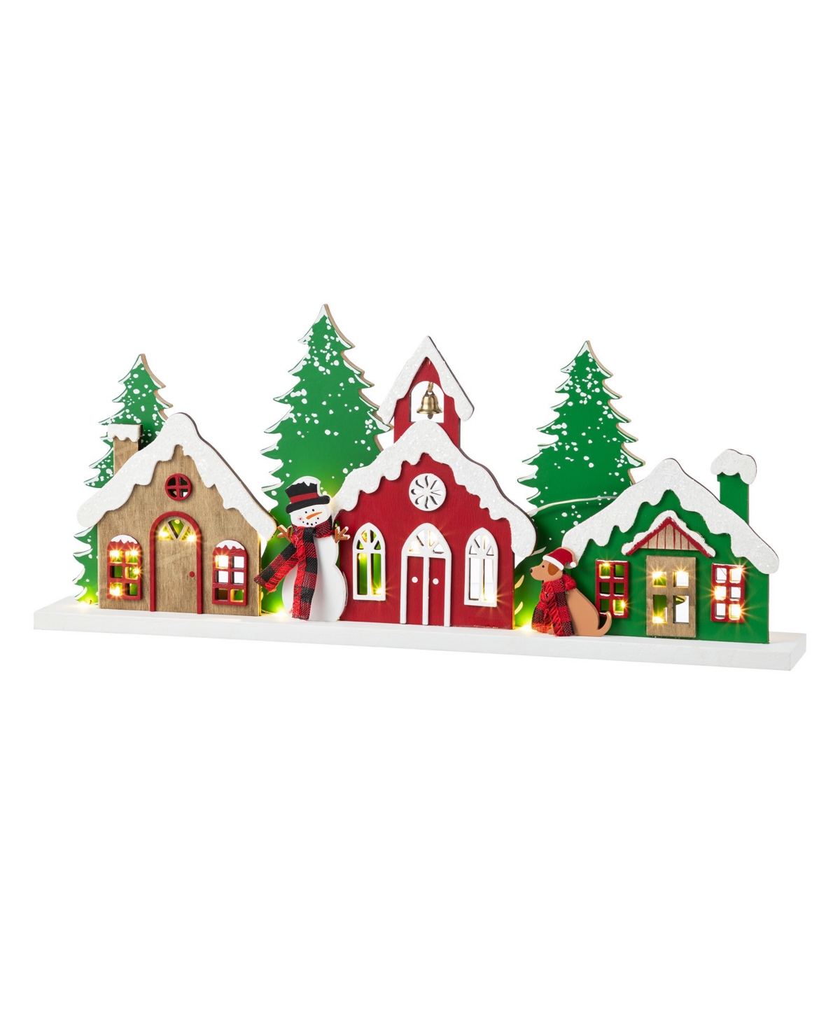 Click here for Glitzhome 20 Lighted Wooden Christmas Villages - M... prices