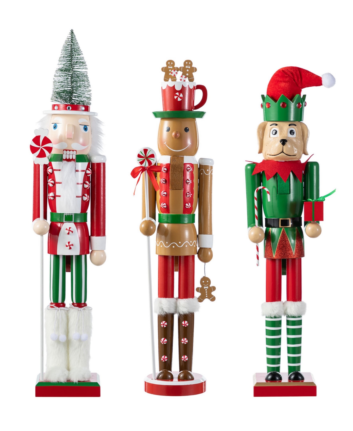 Click here for Glitzhome Wooden Christmas Green Brush Tree  Ginge... prices