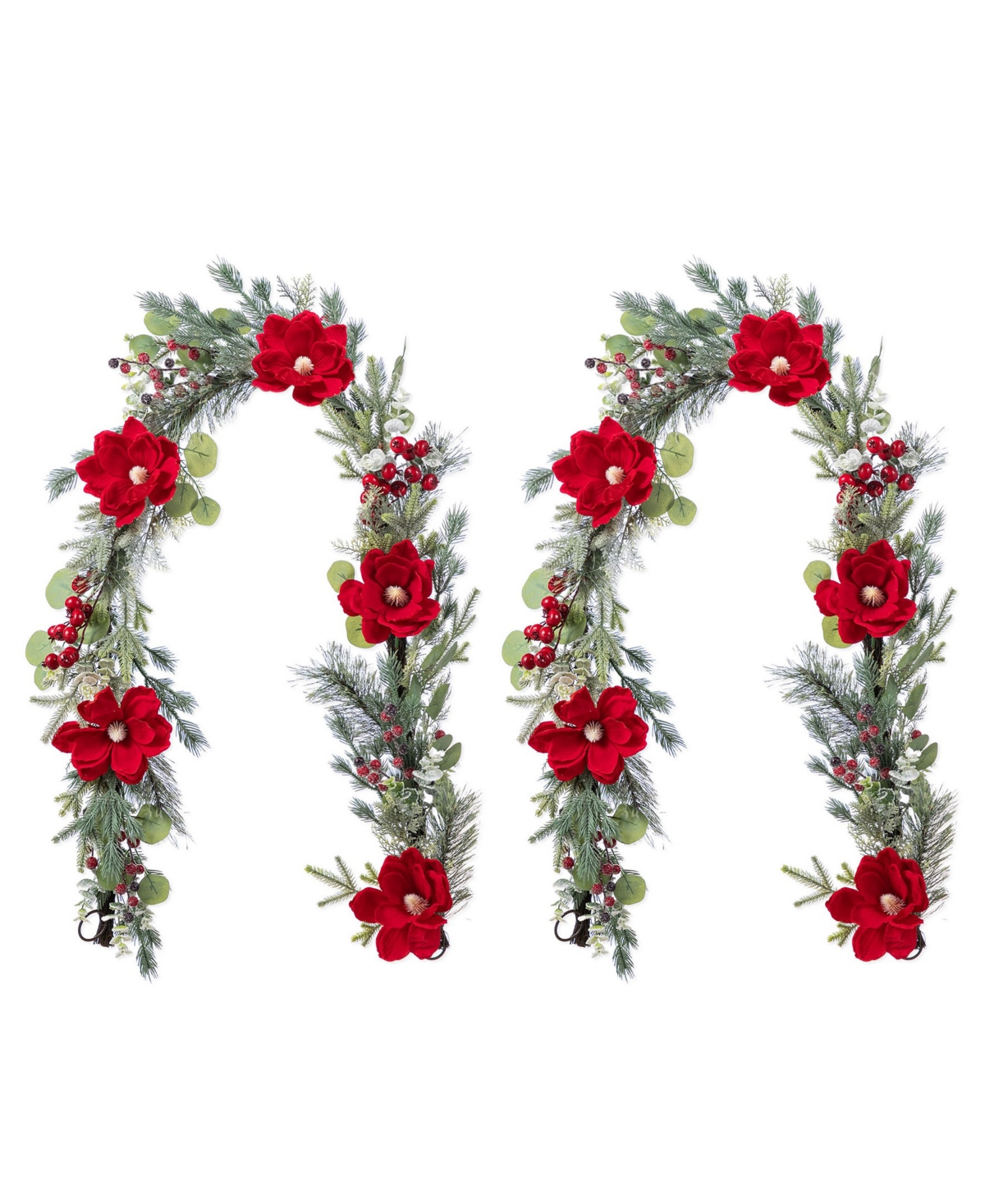 Click here for Glitzhome Christmas Mangnolia Berry Garlands  Set... prices