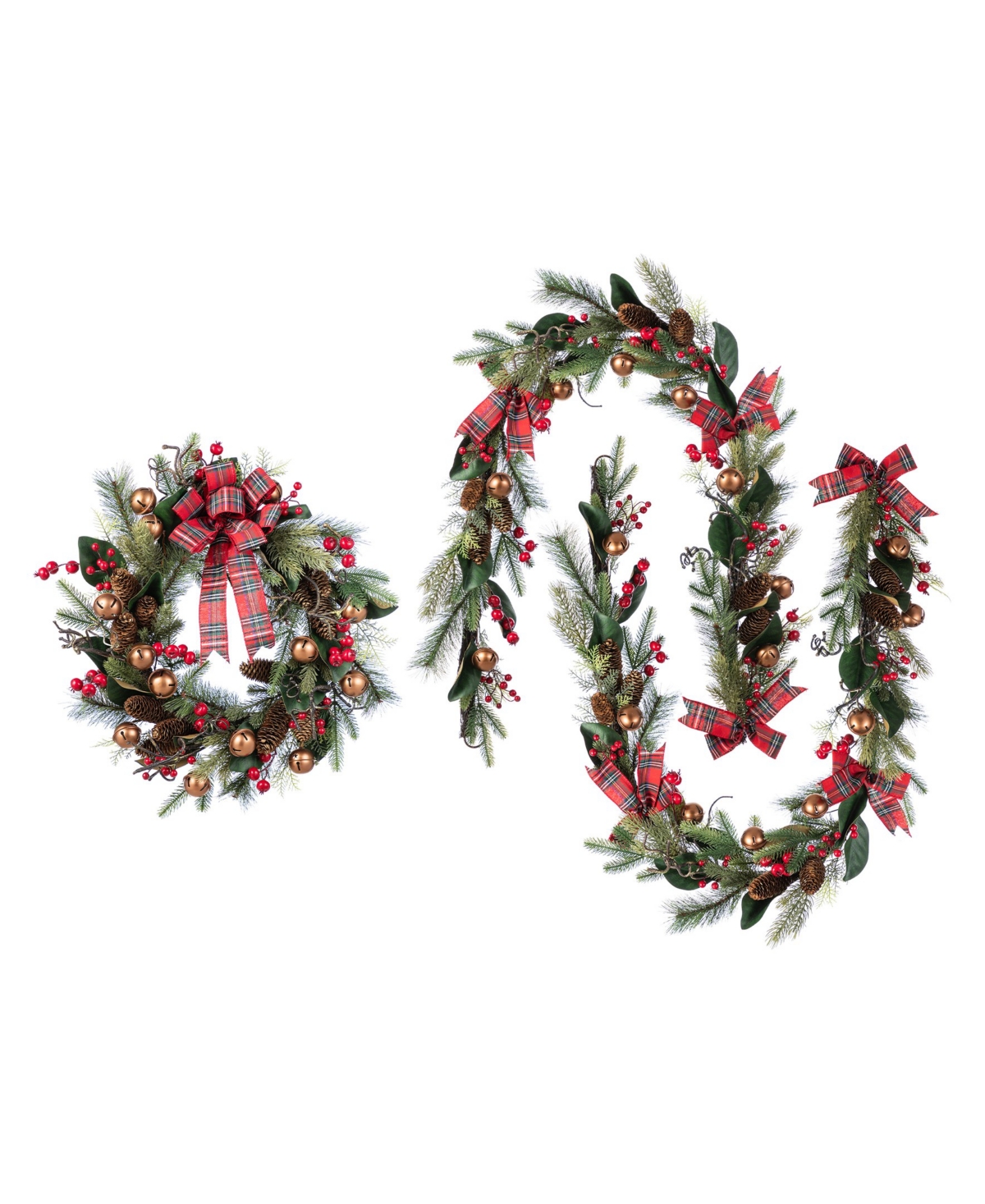Click here for Glitzhome Christmas Bell  Pinecone and Berry Bow W... prices