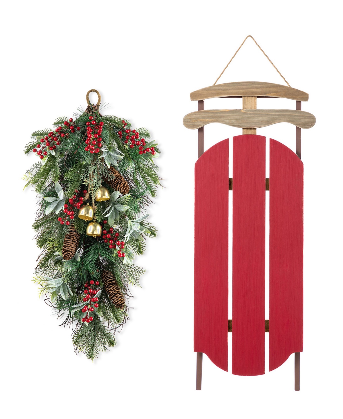 Click here for Glitzhome 34.25Â Wooden Christmas Sleigh Porch Dec... prices