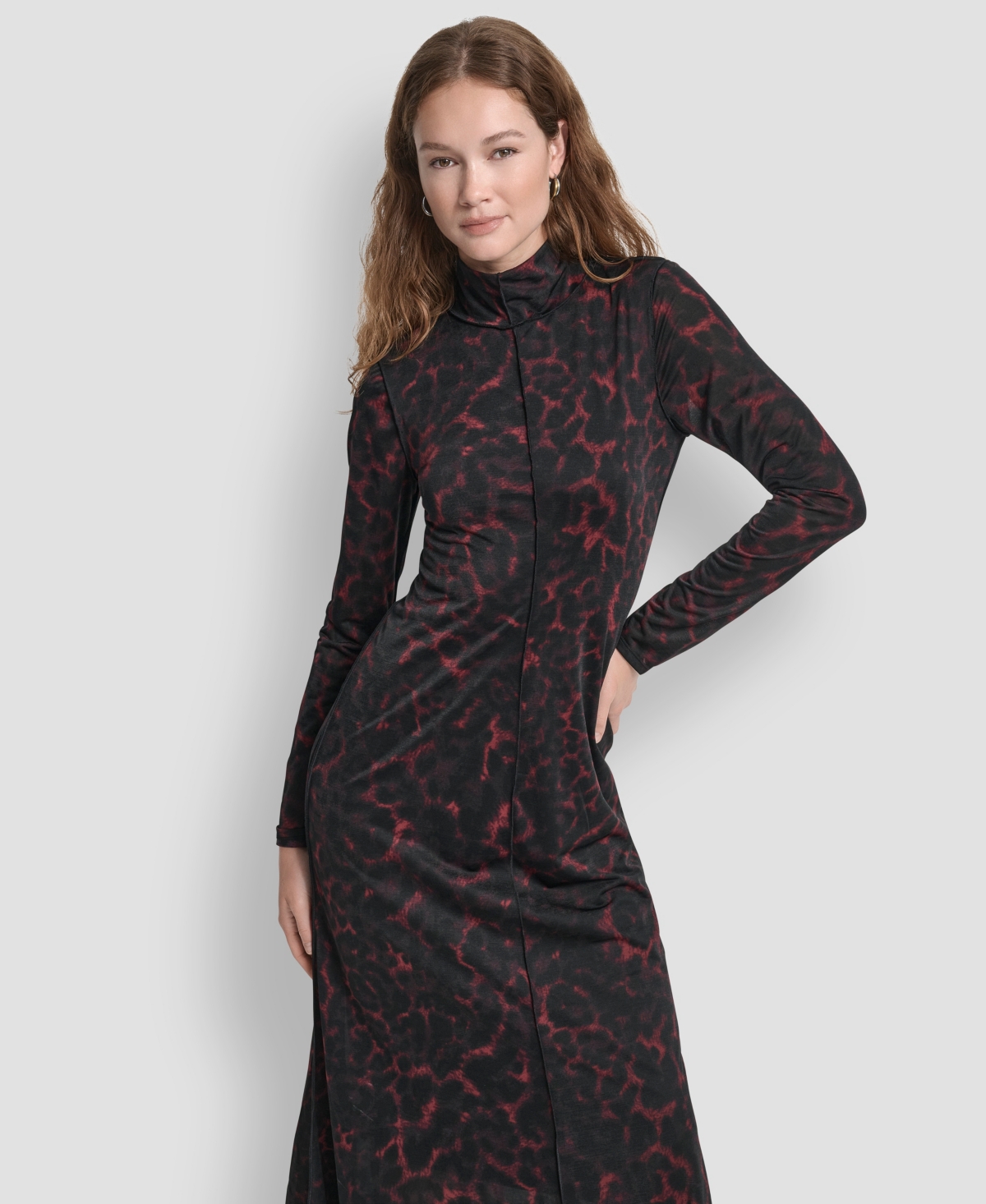 Click here for Dkny Womens Exposed Seam Printed Long Sleeves Dres... prices