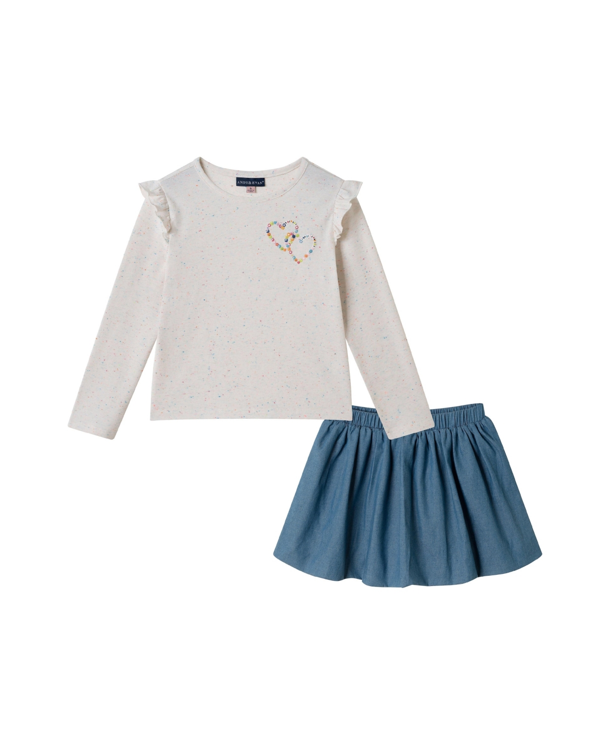 Click here for Andy & Evan Toddler/Child Girls Heart Tee & Skirt... prices
