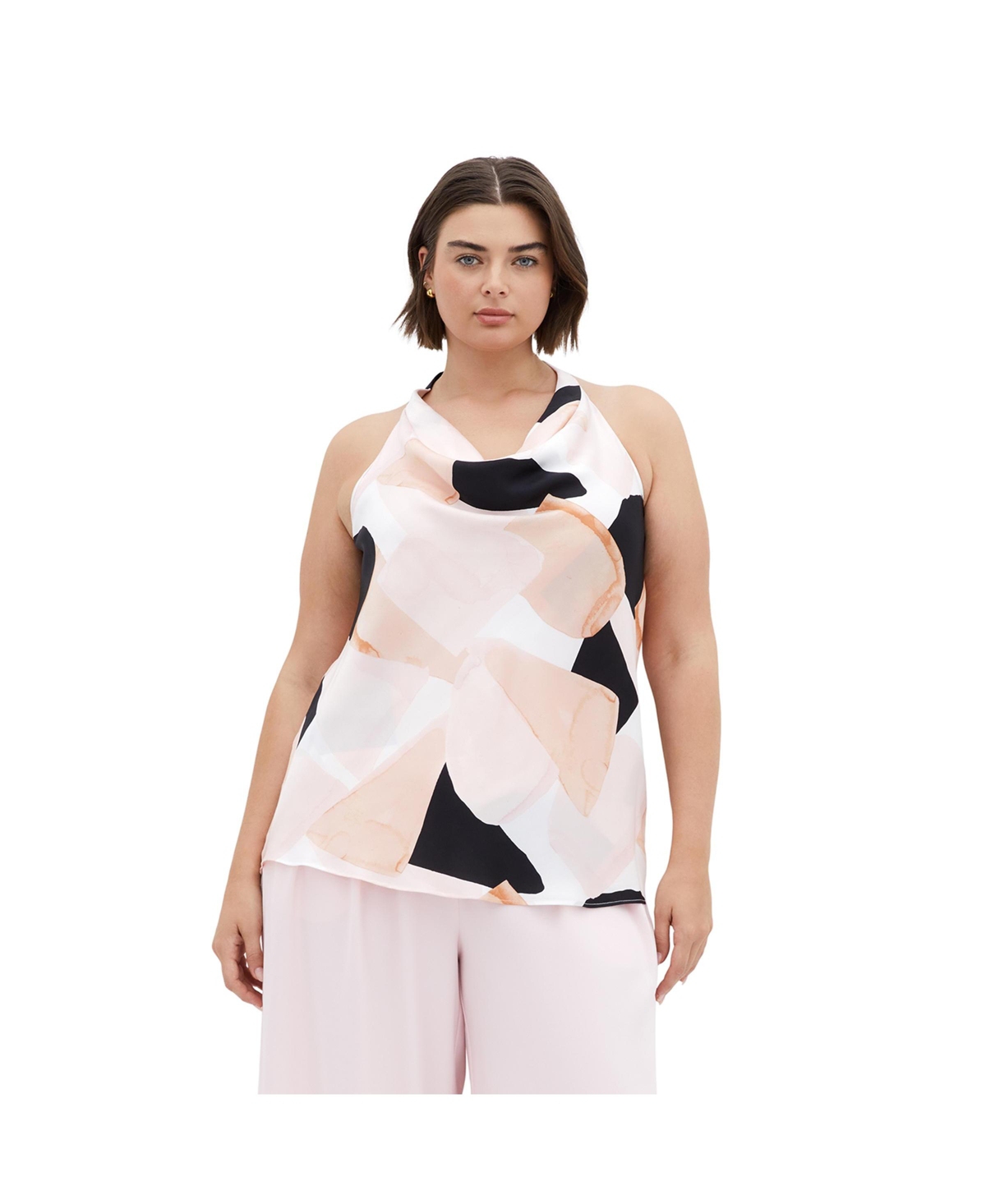 Click here for City Chic Womens Chloe Cowl Neck Print Top - Playf... prices