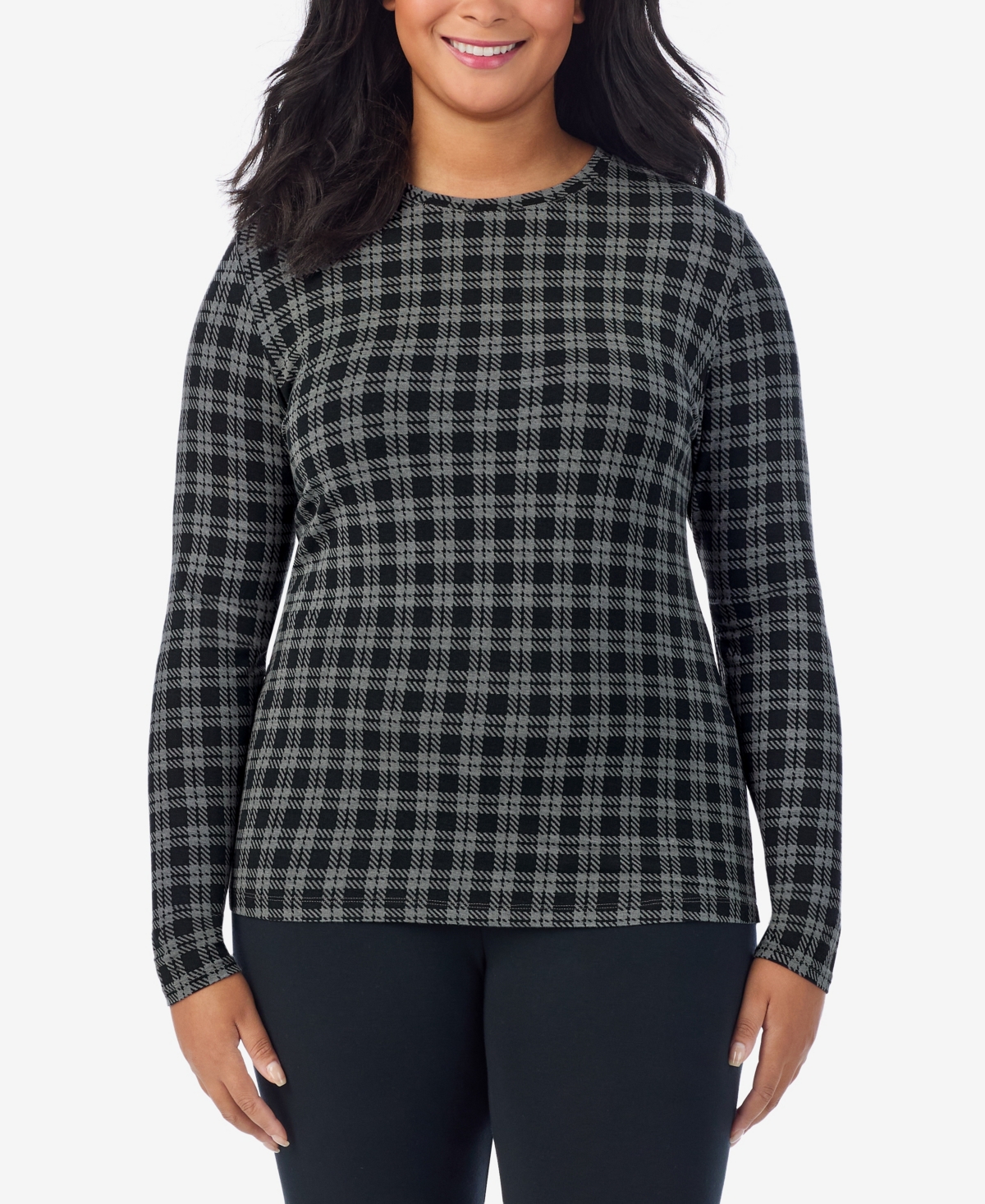 Click here for Cuddl Duds Plus Size Crewneck Long Sleeve Top - Gr... prices