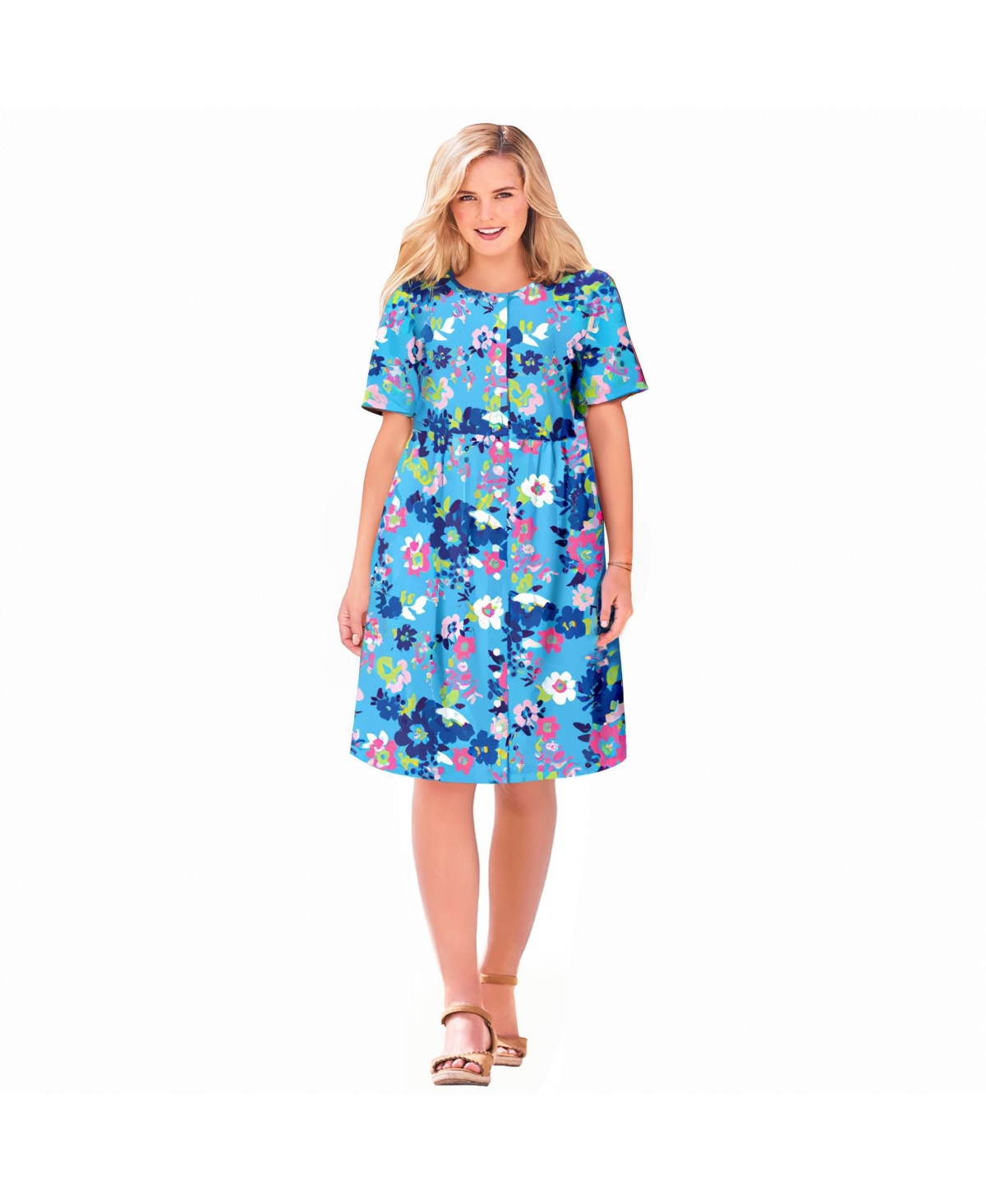 Click here for Woman Within Womens Within Button-Front Short Esse... prices