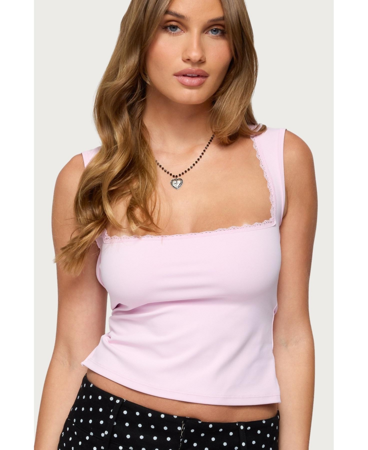 Click here for Edikted Womens Fae Square Neck Open Back Top - Lig... prices