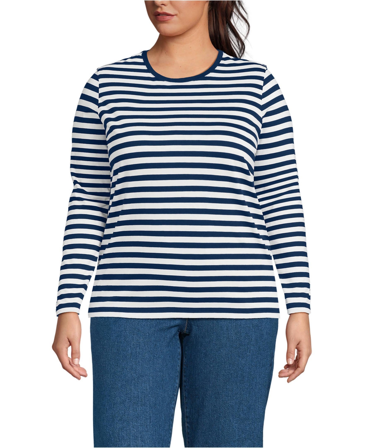 Click here for Lands End Plus Size Relaxed Supima Cotton Long Sle... prices