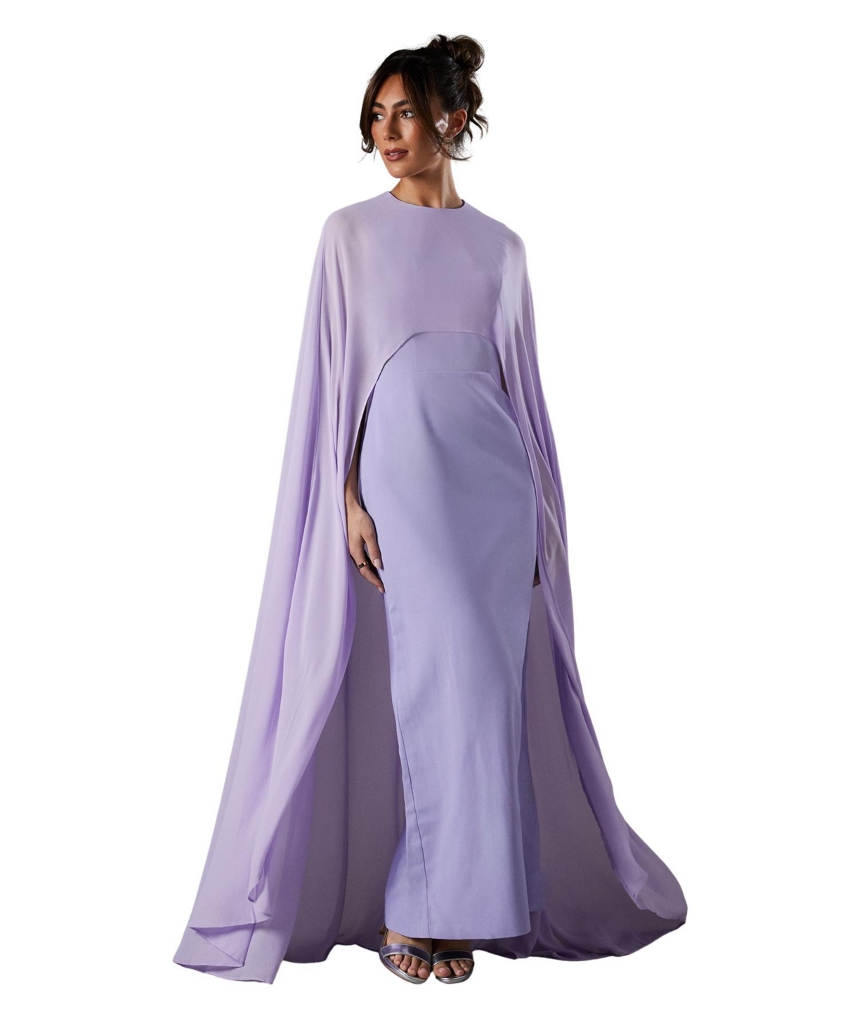 Click here for Coast Womens Cape Sleeve Maxi Dress - Lilac prices
