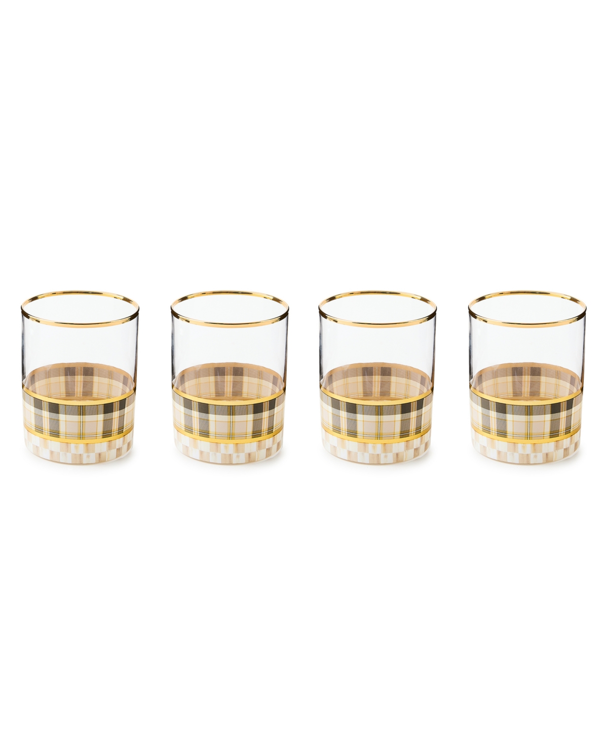 Click here for MacKenzie-Childs Tartan Mocha Tumbler Glass  Set o... prices