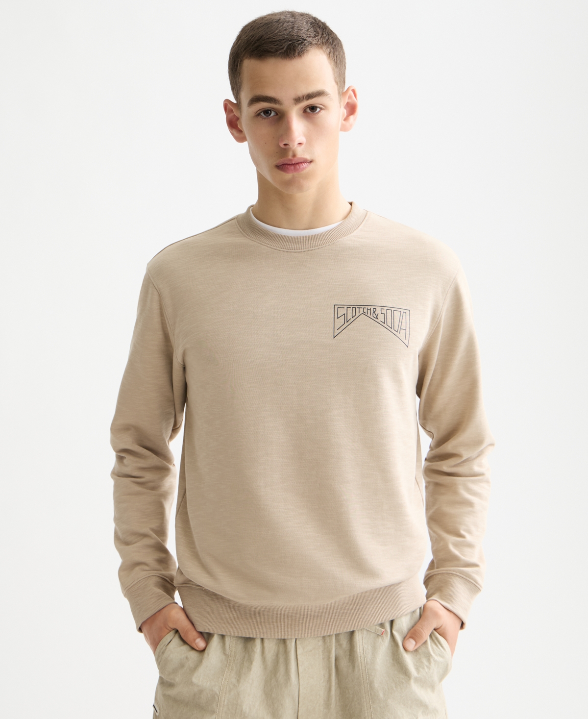 Click here for Scotch & Soda Mens Logo Detail Crewneck Sweatshirt... prices