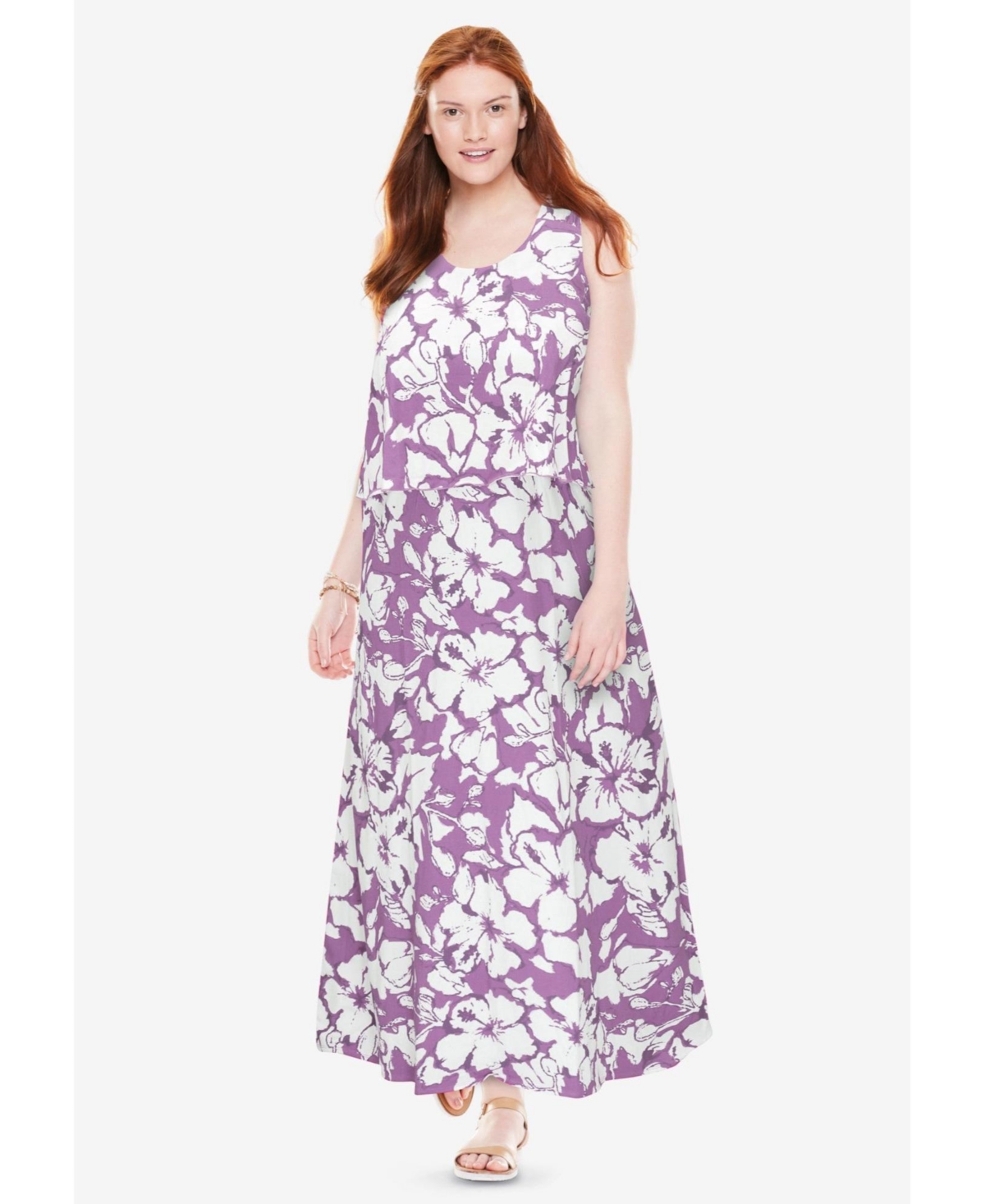 Click here for Woman Within Plus Size Within Layered Popover Maxi... prices