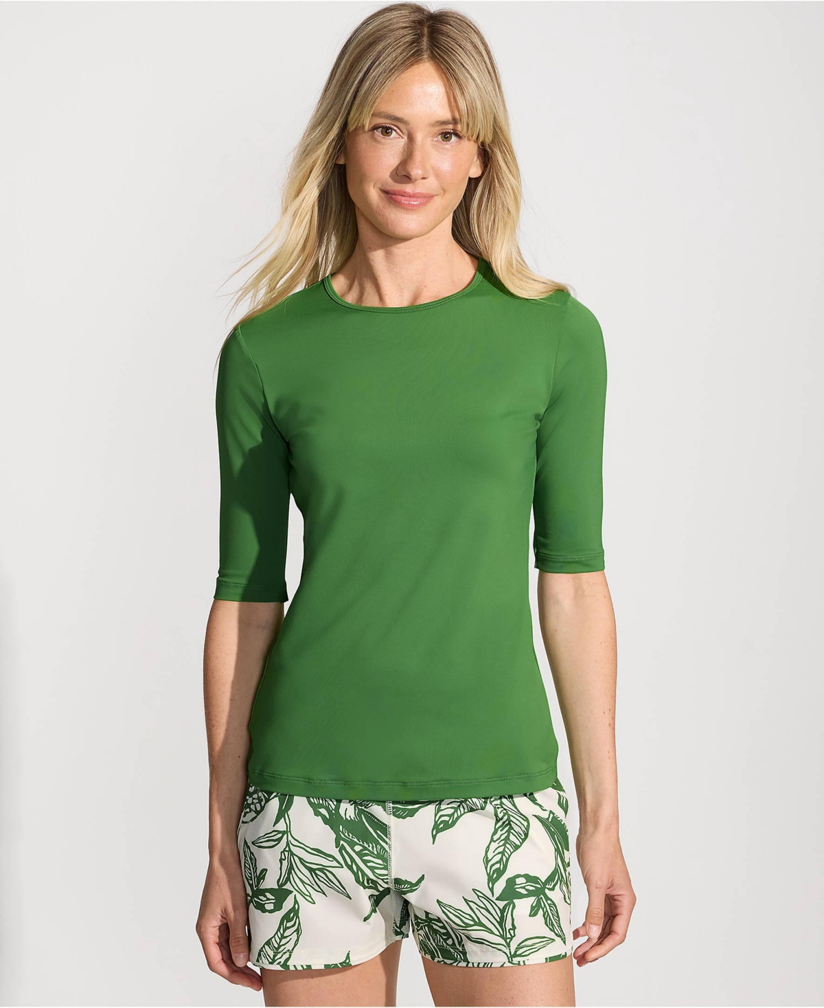 Click here for Lands End Petite Crew Neck Rash Guard Upf 50 Swim... prices