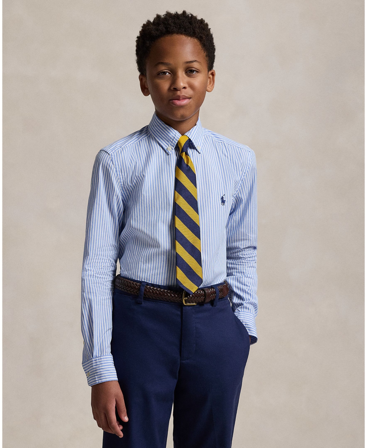 Click here for Polo Ralph Lauren Big Boys Striped Cotton Poplin S... prices