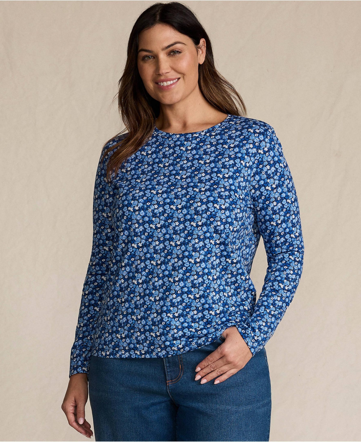 Click here for Lands End Plus Size Relaxed Supima Cotton Long Sle... prices