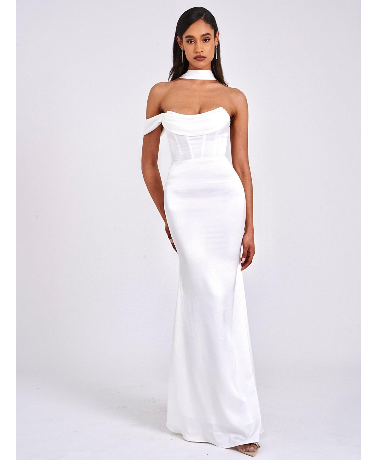 Click here for Miss Circle Women Ivona White Halter Neck Double D... prices