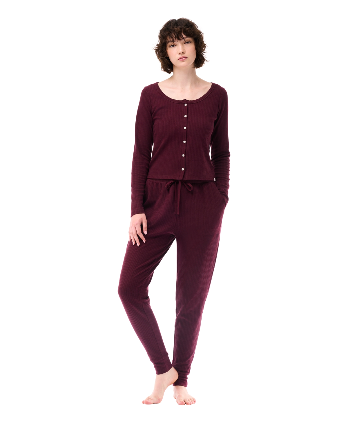 Click here for Gap Womens Mid Rise Joggers - Purple prices