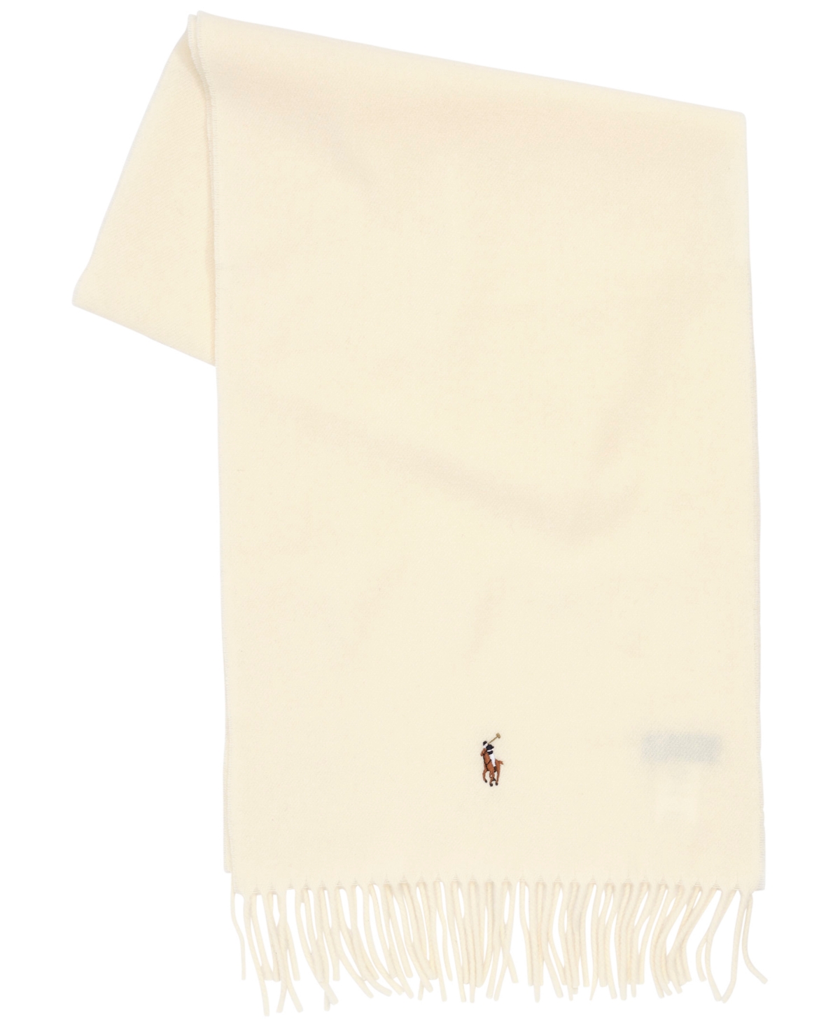 Polo Ralph Lauren Mens Signature Italian Virgin Wool Scarf - Cream