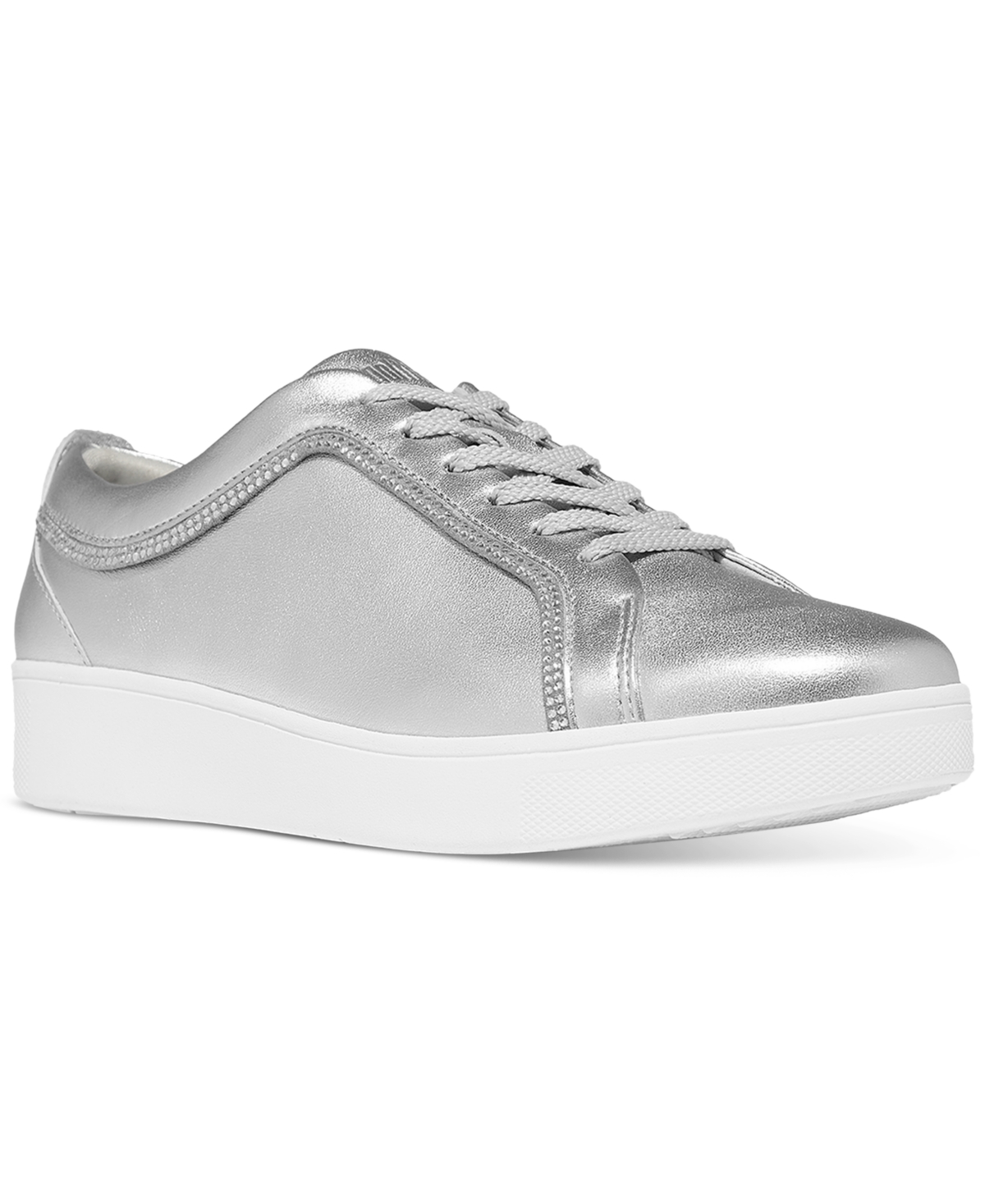 Click here for FitFlop Womens Rally Crystal-Trim Leather Sneakers... prices