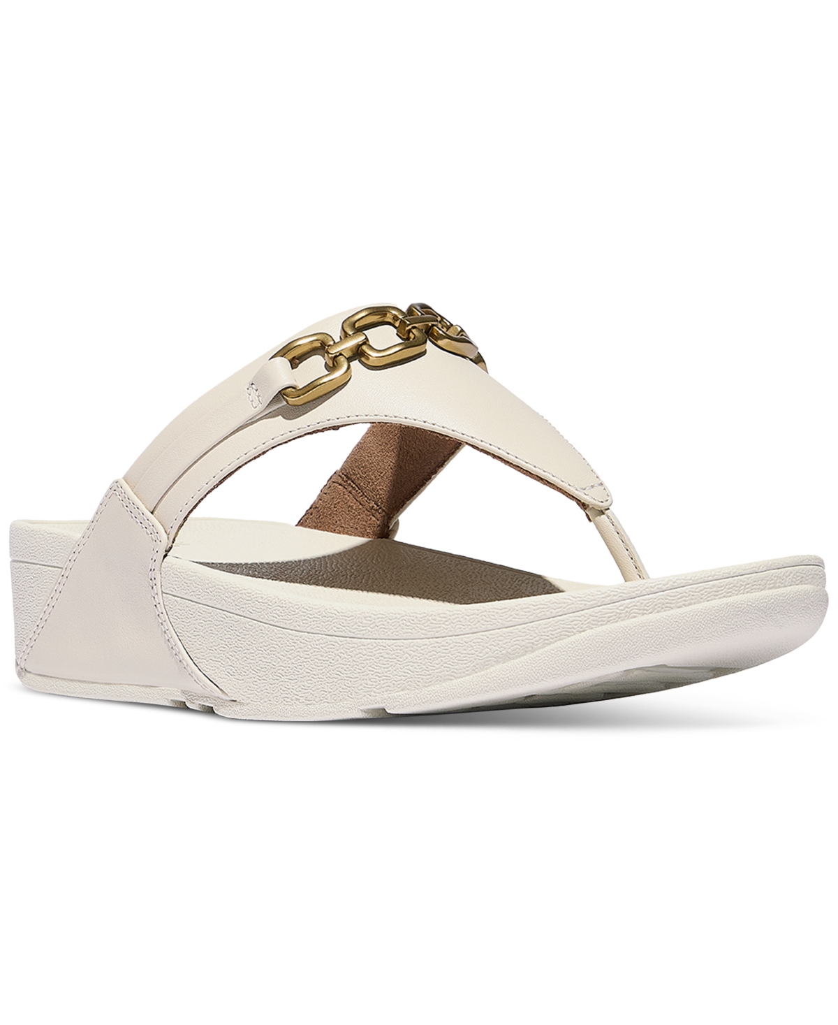 Click here for FitFlop Womens Lulu Square-Chain Leather Toe-Post... prices