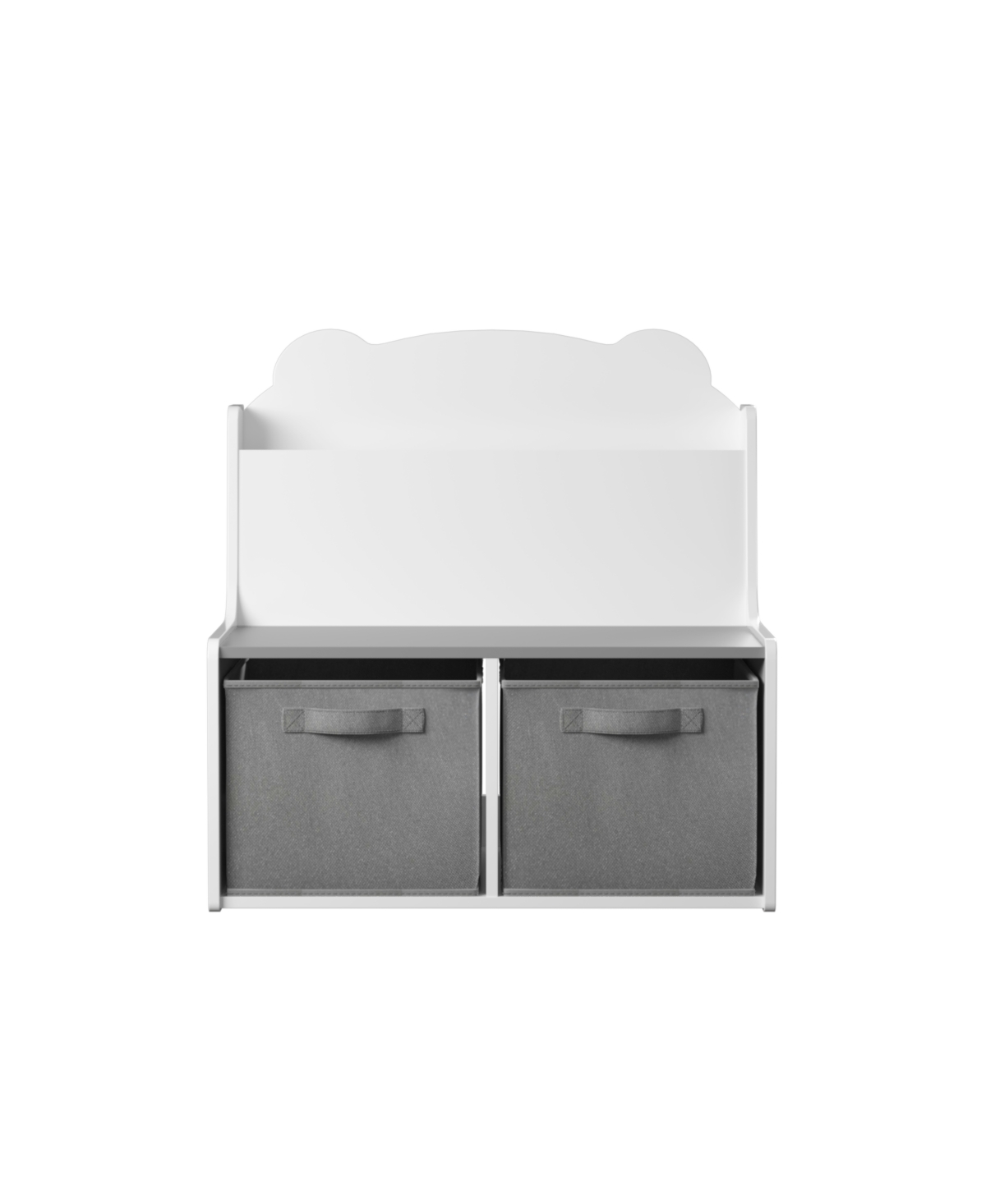 Click here for Jujabu Kids White and Gray Wooden Bookshelf with B... prices